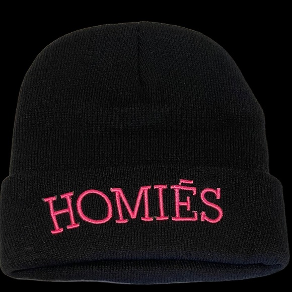 Accessories | Homies Winter Hat Black With Pink Logo Brand New | Poshmark